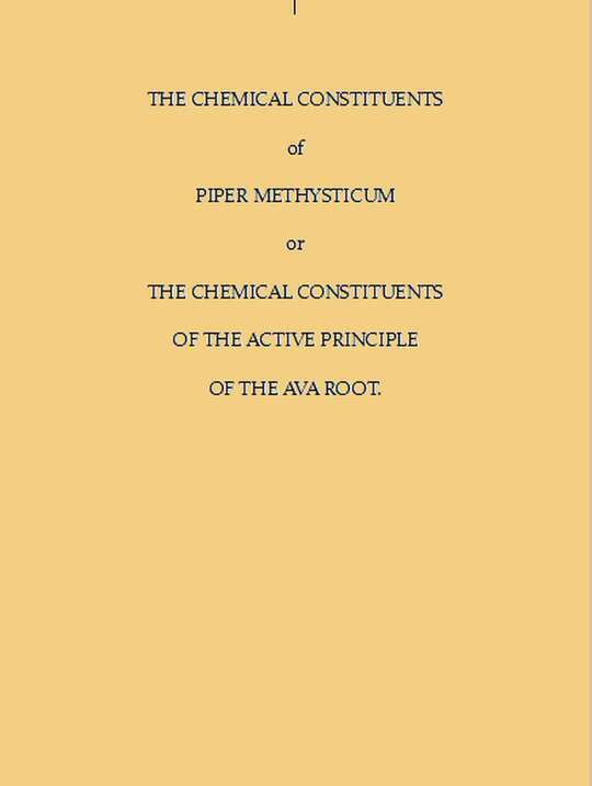 The Chemical Constituents of Piper Methysticum; The Chemical ...
